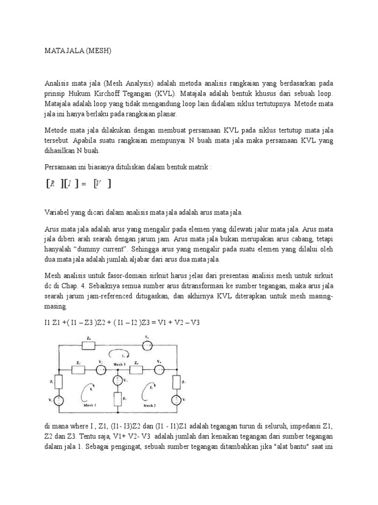 Analisis Mesh dalam Rangkaian Planar | PDF | Metode & Bahan Ajar ...