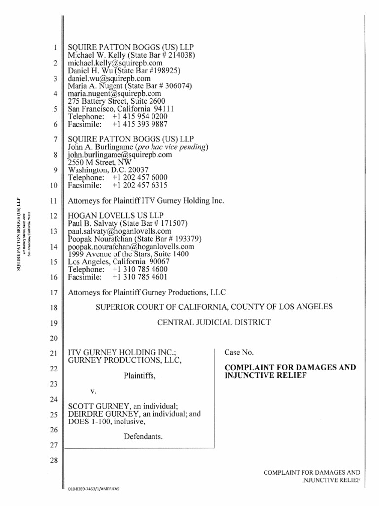Gurney Productions Complaint | PDF