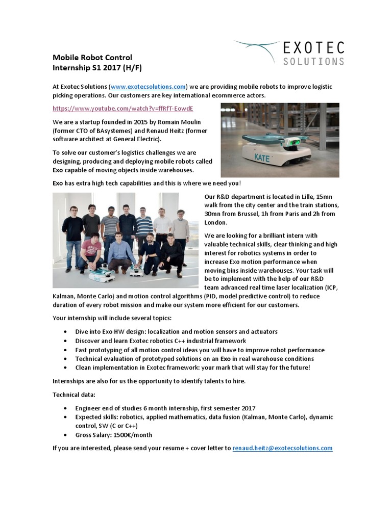 Exotec Solutions Internship - Mobile Robot Control (Concatenated) PDF ...