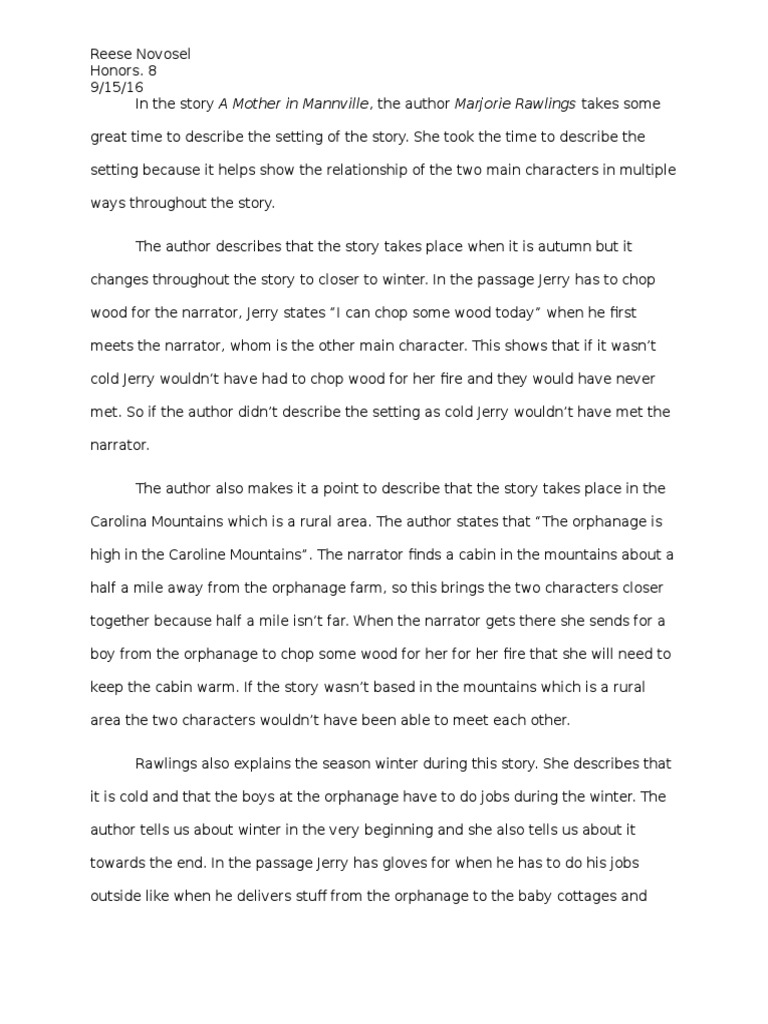 In The Story A Mother in Mannville | PDF