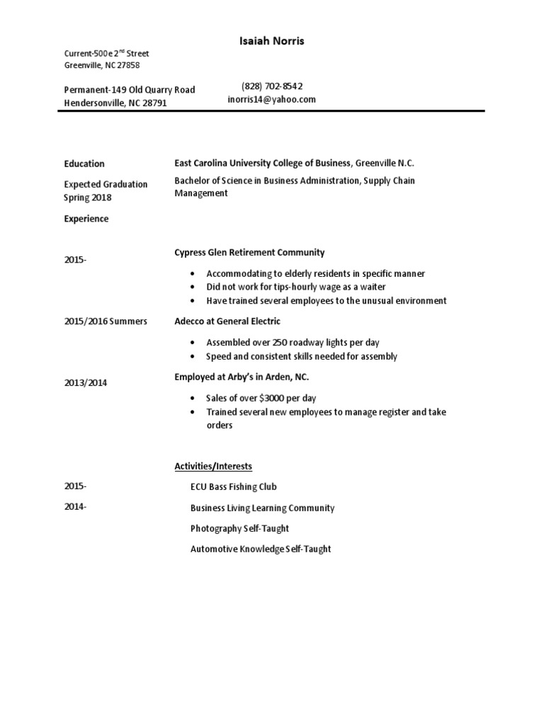 Resume Isaiah Norris | PDF