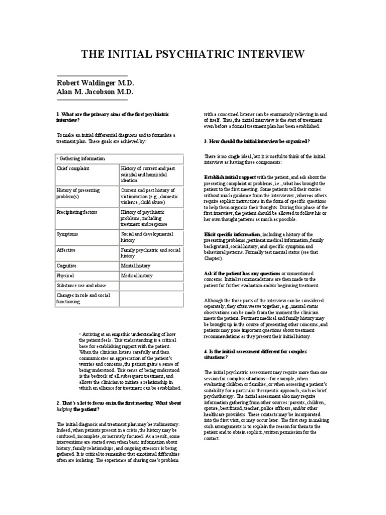 the_initial_psychiatric_interview.pdf | Psychological Evaluation ...