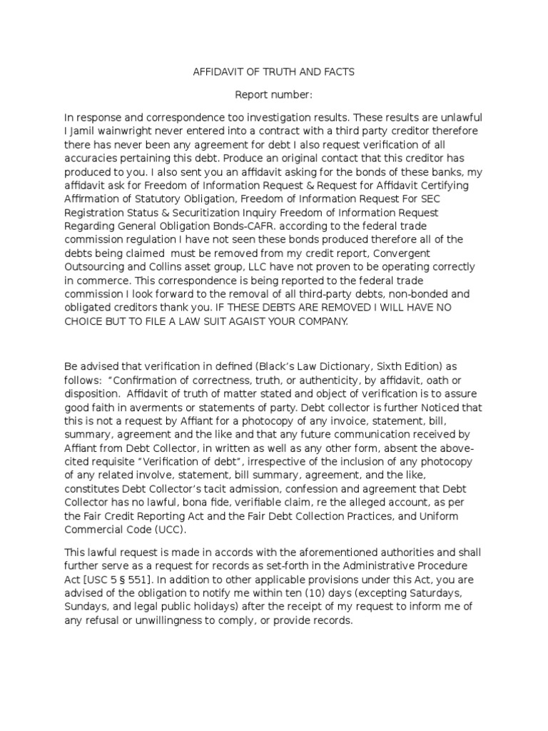 Credit Repair | Download Free PDF | Affidavit | Debt