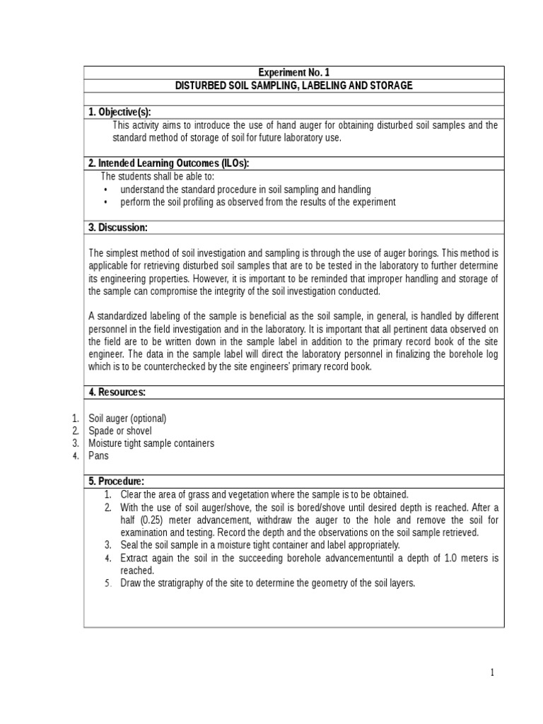 Soil Mechanics Lab Manual Rev 2016 | PDF | Experiment | Soil