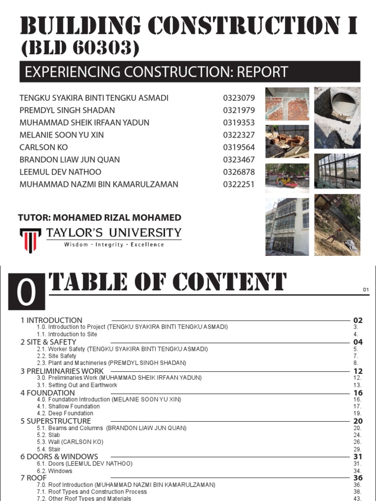 Building Construction I - REPORT | PDF | Door | Stairs