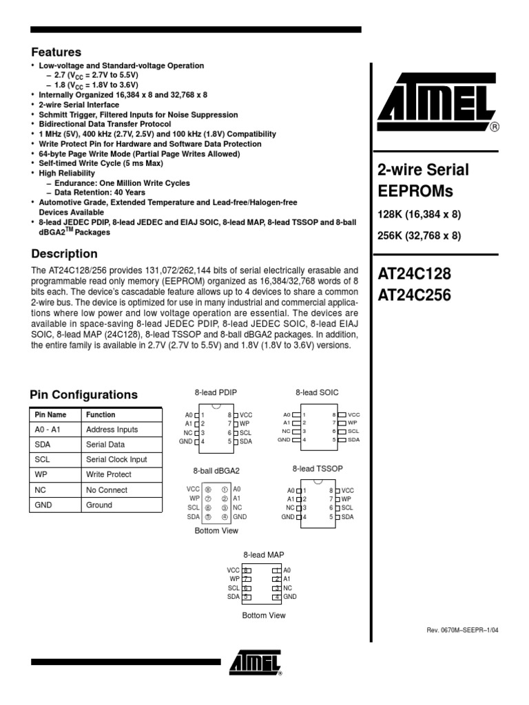 AT24C128-256 Datasheet (20, Updated 1-04) | PDF | Digital Technology ...