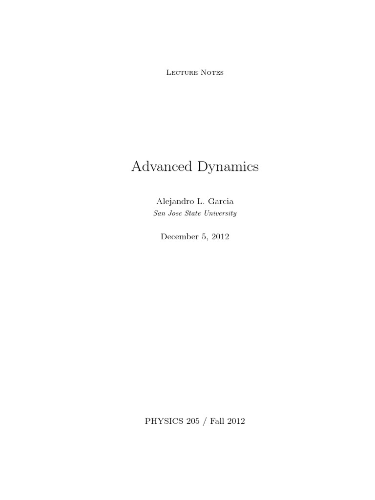 VERY VERY - Advanced Dynamics PDF | PDF | Lagrangian Mechanics | Momentum