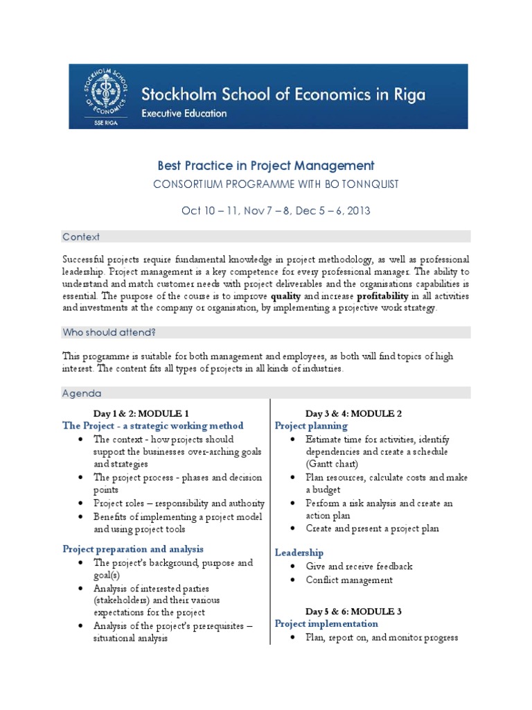 Best Practice Project Management 2013 | PDF | Project Management ...