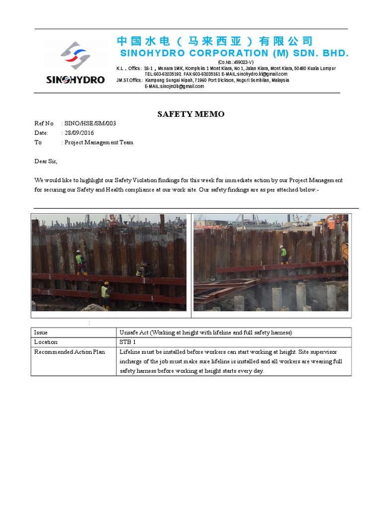 Safety Memo 003 | PDF