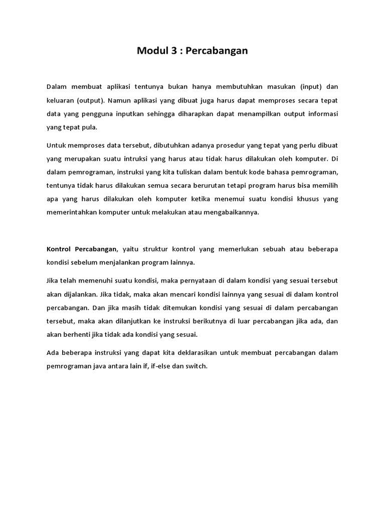 Modul 3 Percabangan | PDF