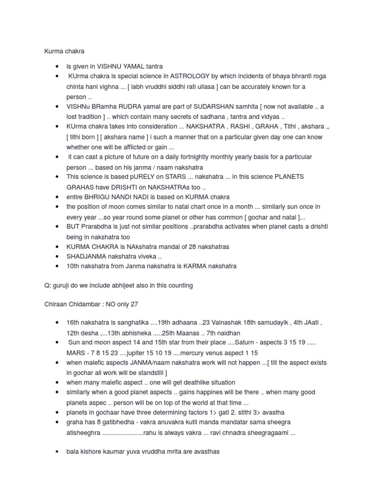 Understanding the Ancient Astrological System of Kurma Chakra and its ...