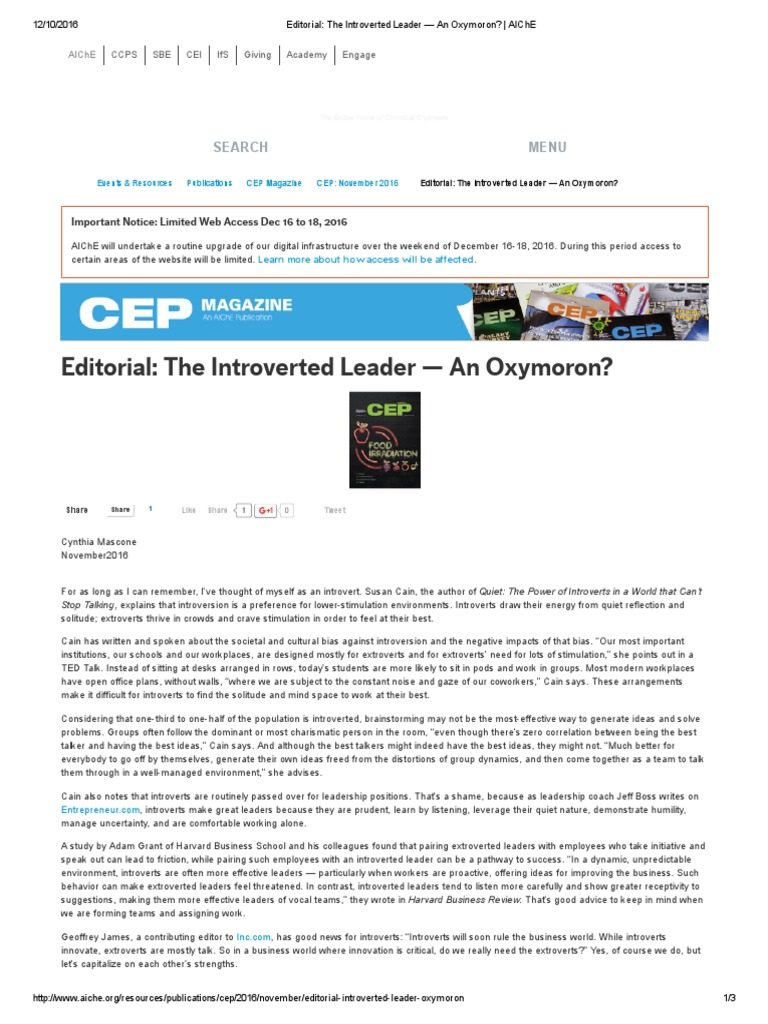 Introvert Leader | PDF | Extraversion And Introversion | Leadership