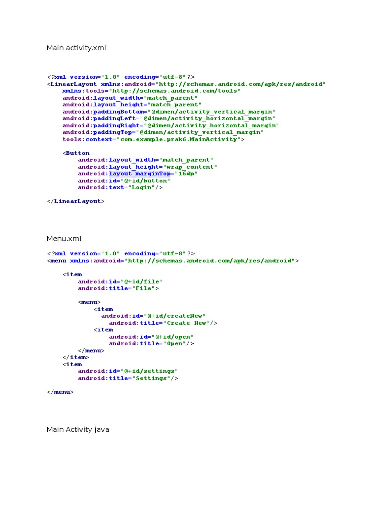 Main Activity Xml Android Tools Android Android Android Android