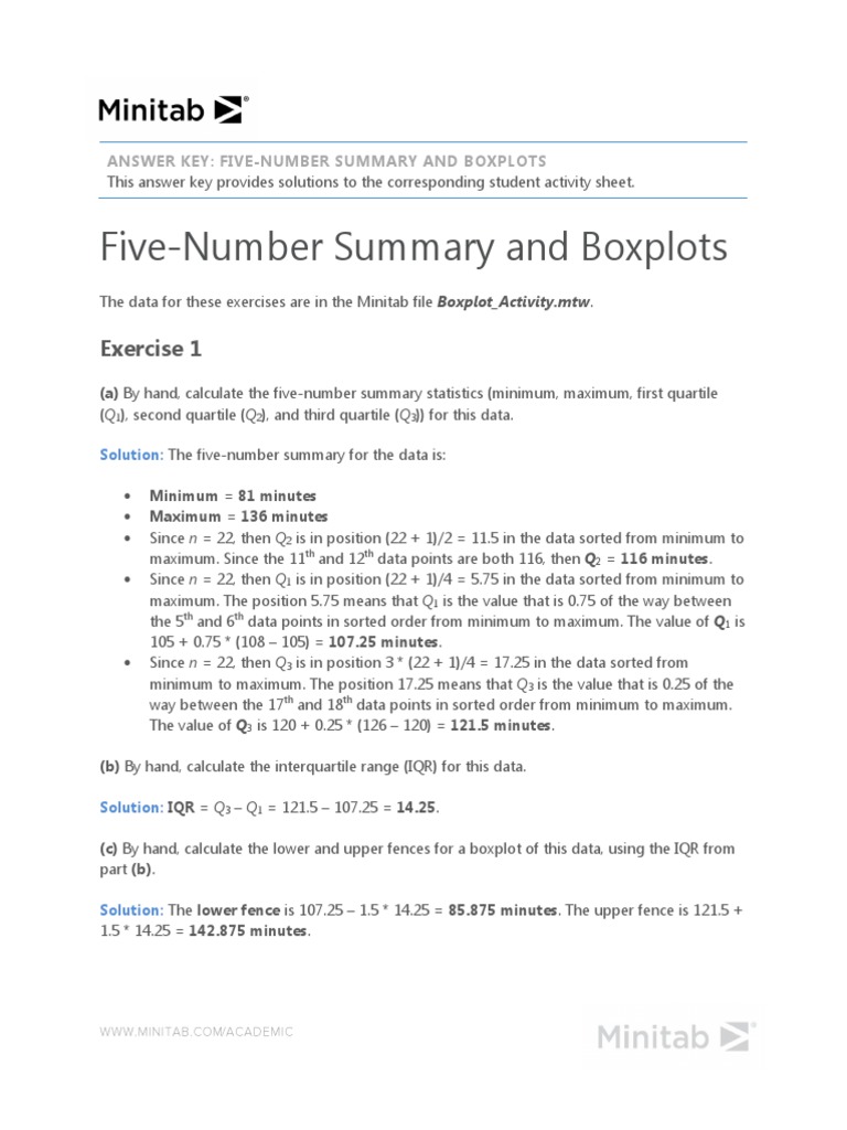 Boxplot Activityanswerkey Pdf Data Analysis Statistical Analysis