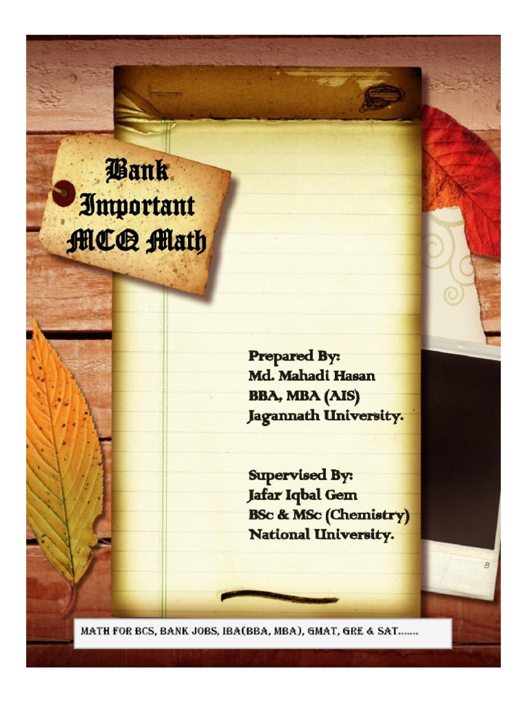 Bank Important MCQ Math Book by GEM | PDF