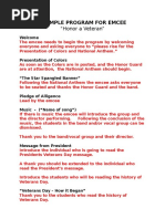 Example Program For Emcee: "Honor A Veteran" | PDF
