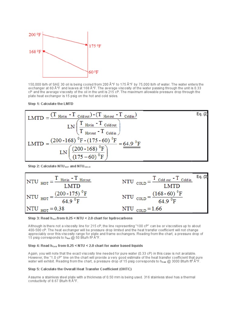 Step 1: Calculate The LMTD: HOT Cold | PDF