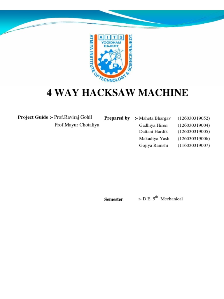 4 Way Hacksaw Machinex (Read-Only) | PDF | Machines | Mechanical Engineering