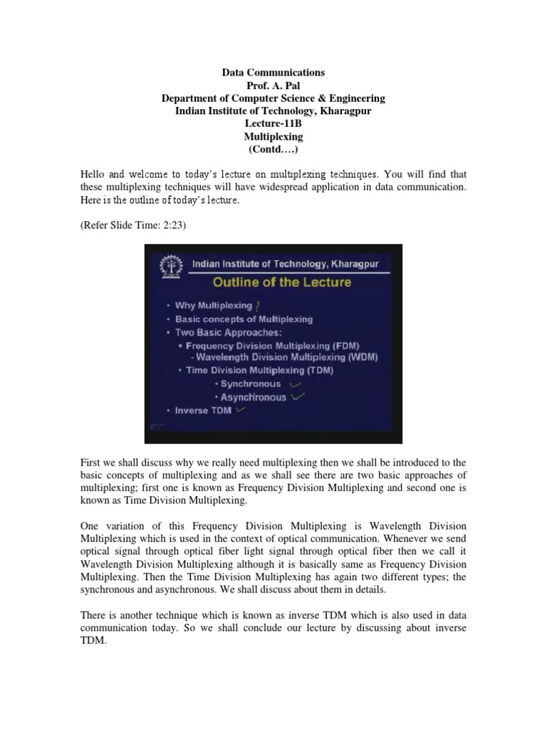 Lec 11 B | PDF | Multiplexing | Modulation
