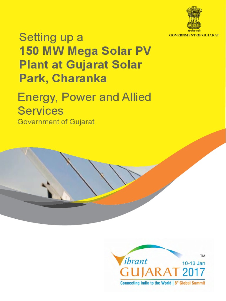 150 MW Mega Solar PV Plant at Gujarat Solar Park Charanka | PDF ...
