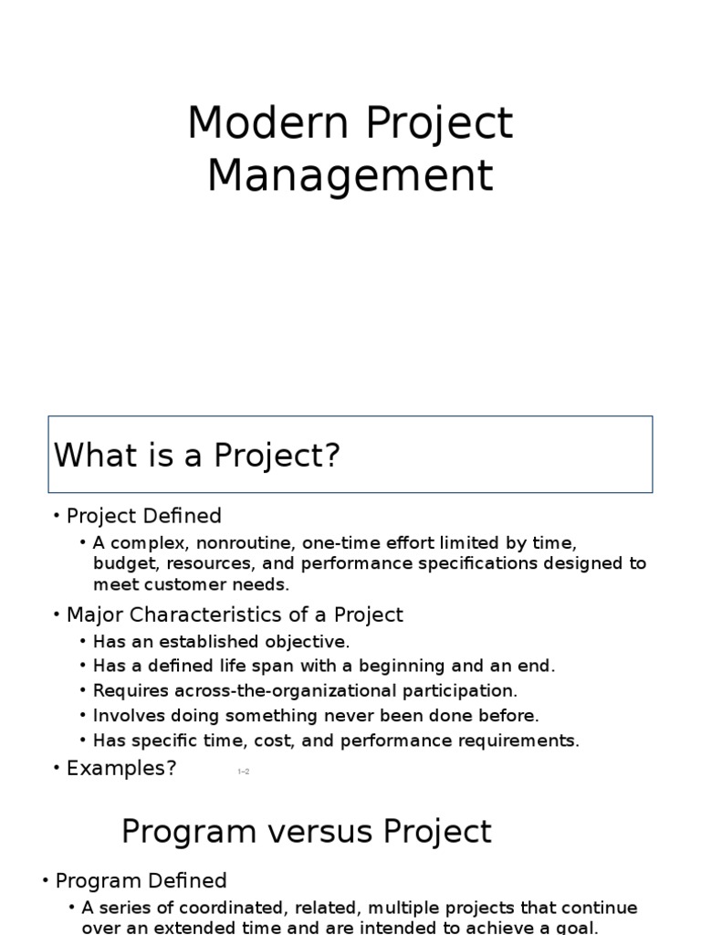 CH 1 Modern Project Management | PDF | Product Lifecycle | Project ...