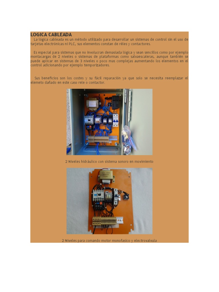 Sistemas de control mediante lógica cableada: Principios, elementos y ...