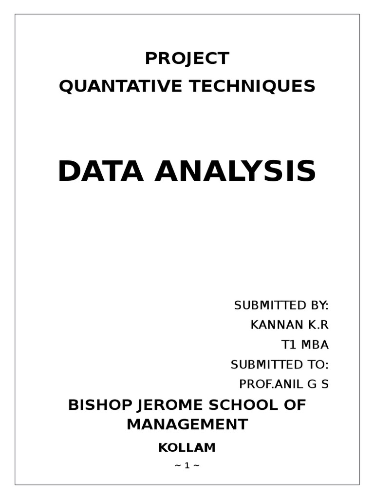Data Analysis: Project Quantative Techniques | PDF | Descriptive Statistics | Statistical Analysis