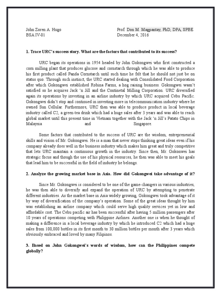 Gokongwei Story: A Life's Success | PDF | Business (General)