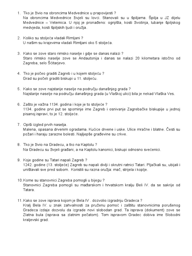 Povijest Grada Zagreba | PDF