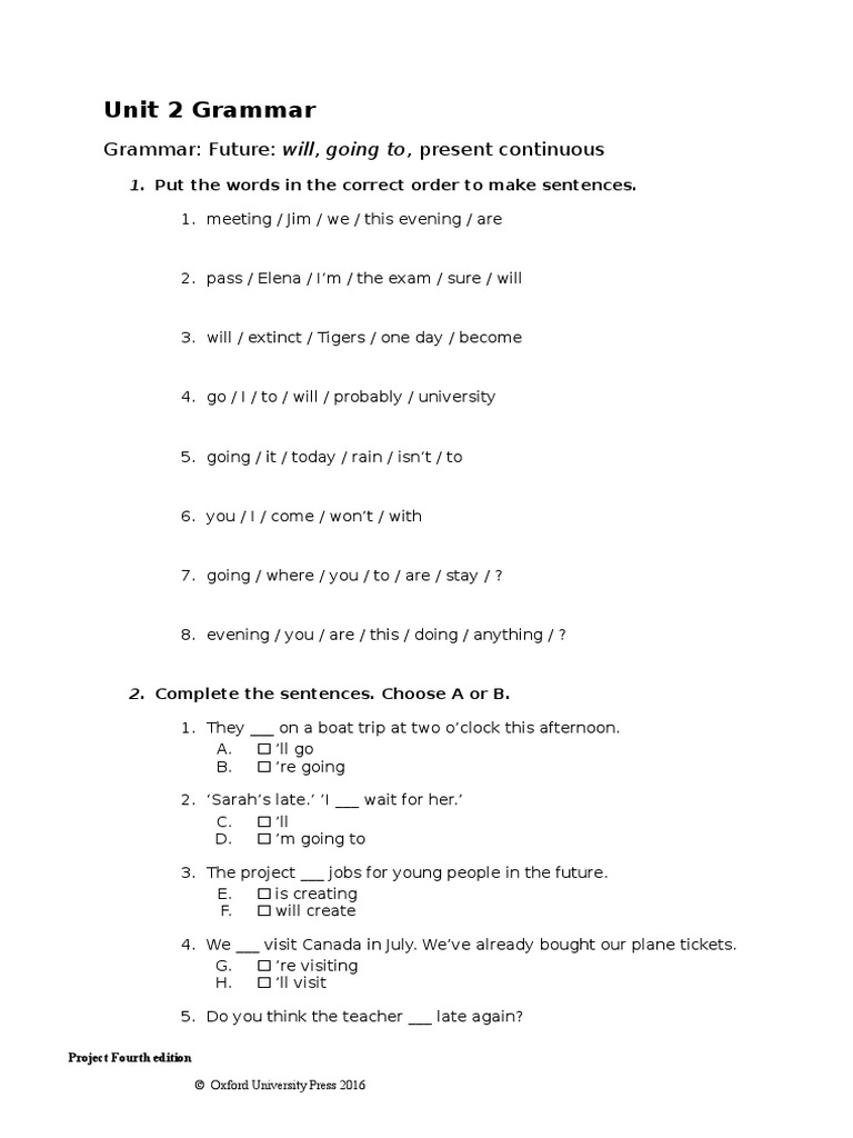 Unit 2 Grammar | PDF