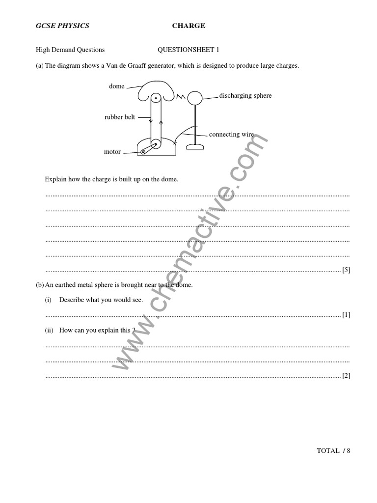 Charge Questions | PDF | Electric Charge | Lightning