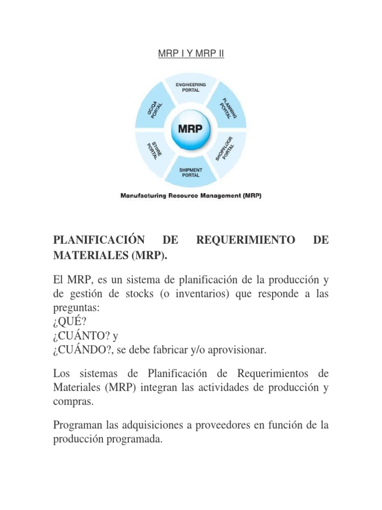 MRP I y MRP Ii | PDF | Economias | Business