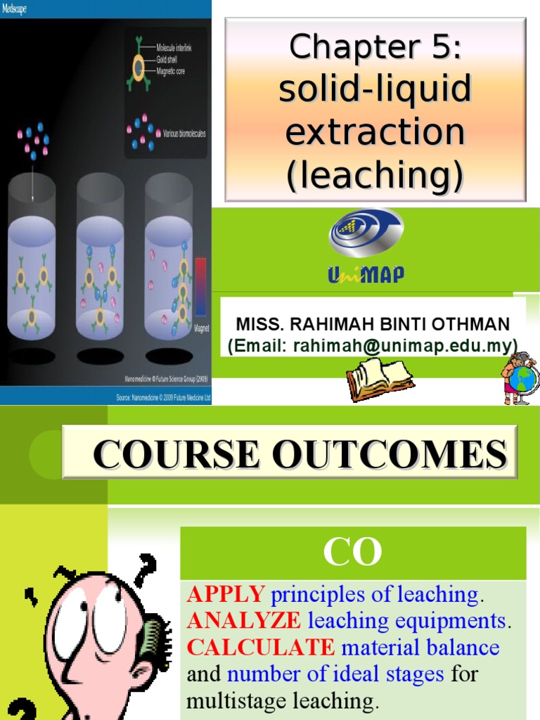 Solid-Liquid Extraction (Leaching) | PDF | Solution | Chemical Equilibrium