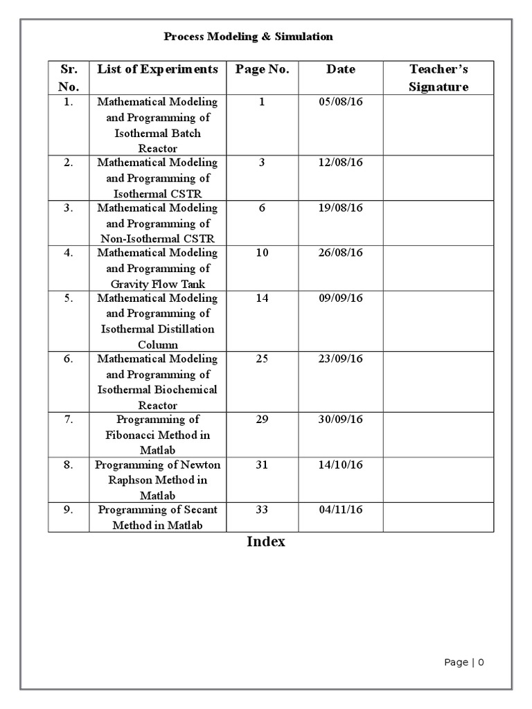 Process Modeling & Simulation File | PDF | Applied Mathematics | Analysis