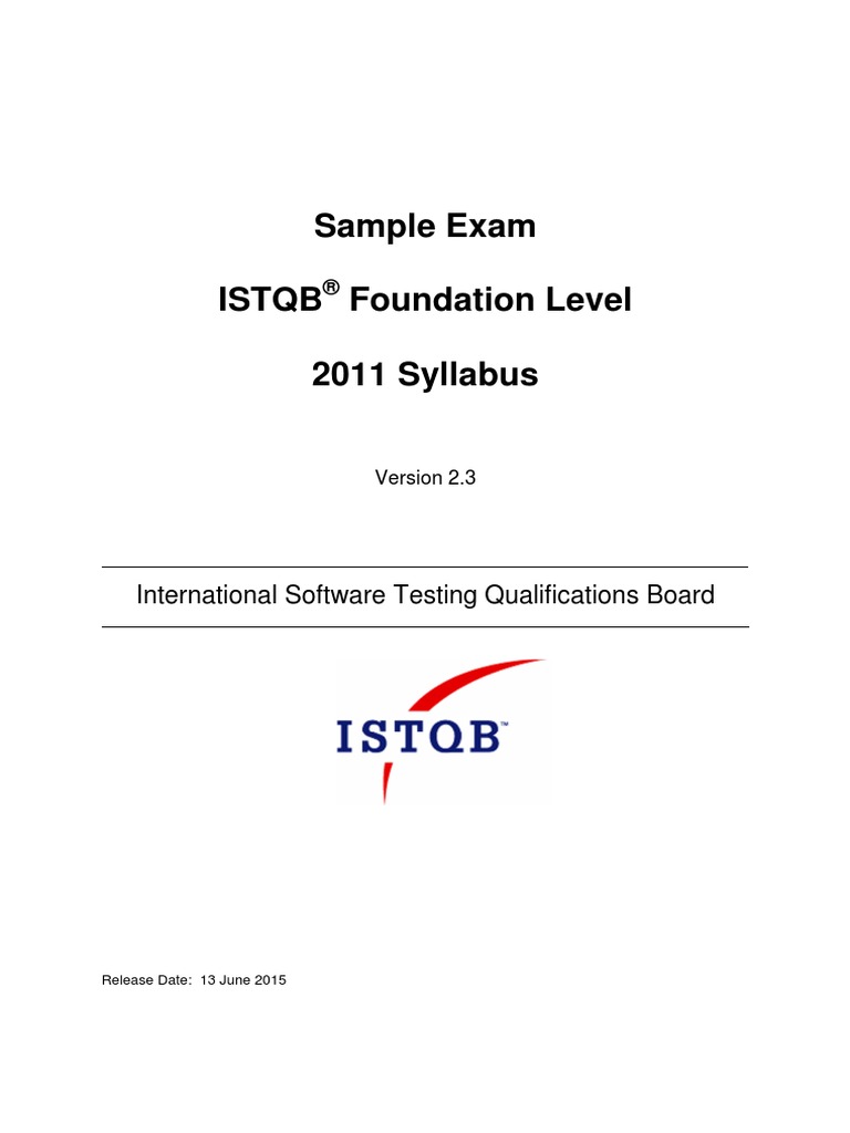 Sample Exam Istqb Foundation Level 2011 Syllabus: International ...
