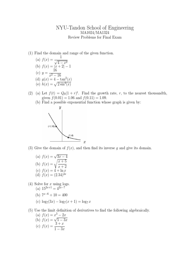 Calculus - Final Review Set | PDF | Maxima And Minima | Trigonometric ...