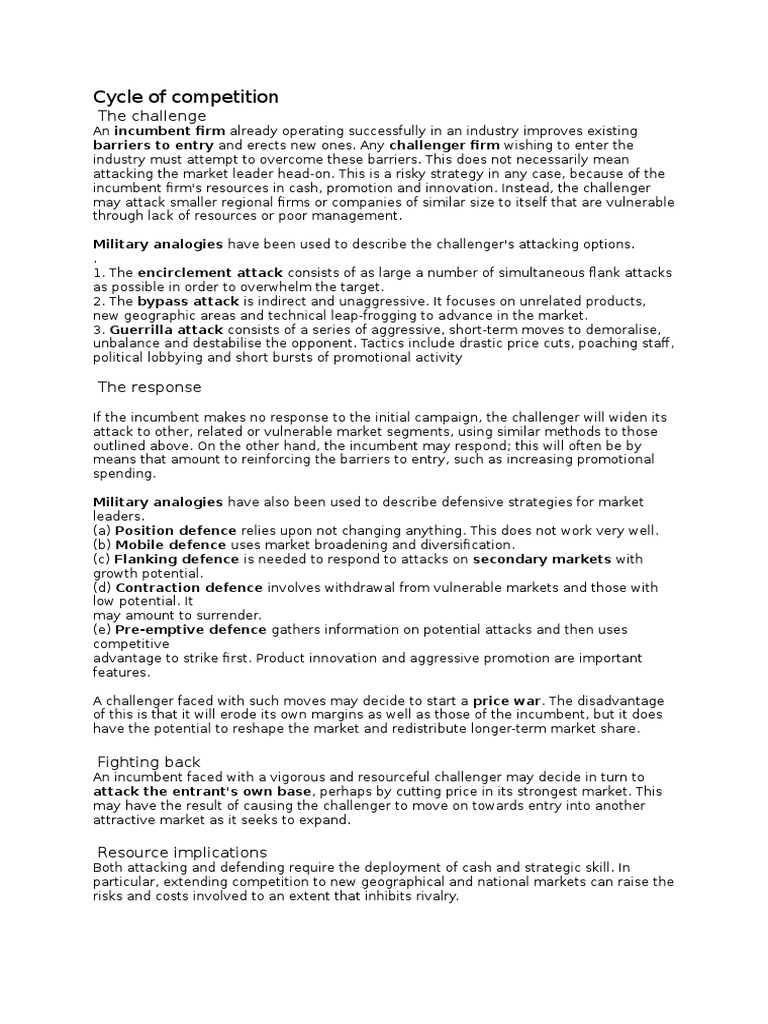 Competitive Strategies in Market Dynamics | PDF | Corporate Governance ...