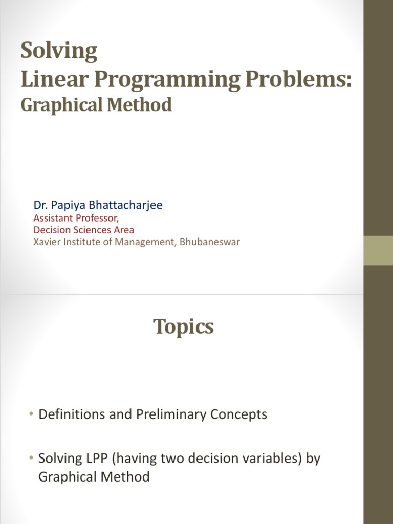 Solution of LPP by Graphical Method | PDF | Mathematical Optimization ...