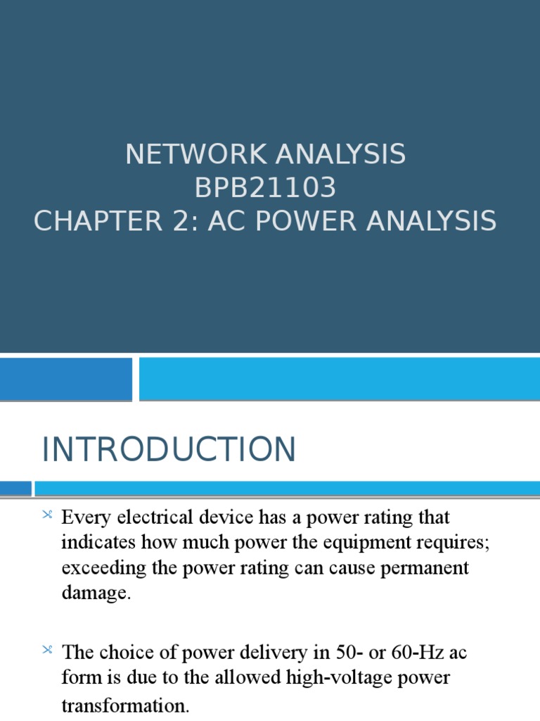 Network Analysis BPB21103 Chapter 2: Ac Power Analysis | PDF | Ac Power ...