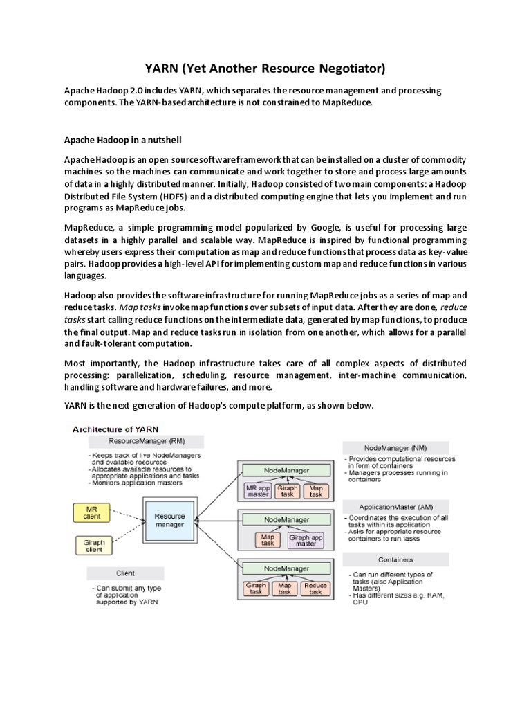 Yarn Yet Another Resource Negotiator Apache Hadoop In A Nutshell