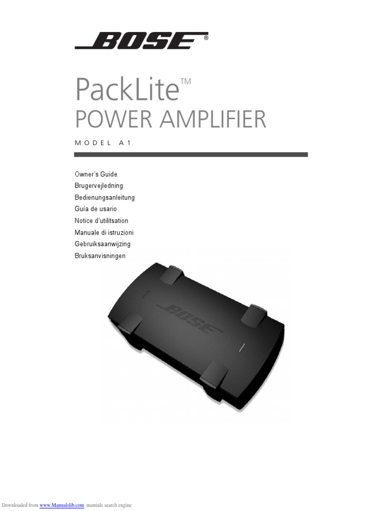 BOSE Packlite - A1 | PDF | Amplifier | Loudspeaker
