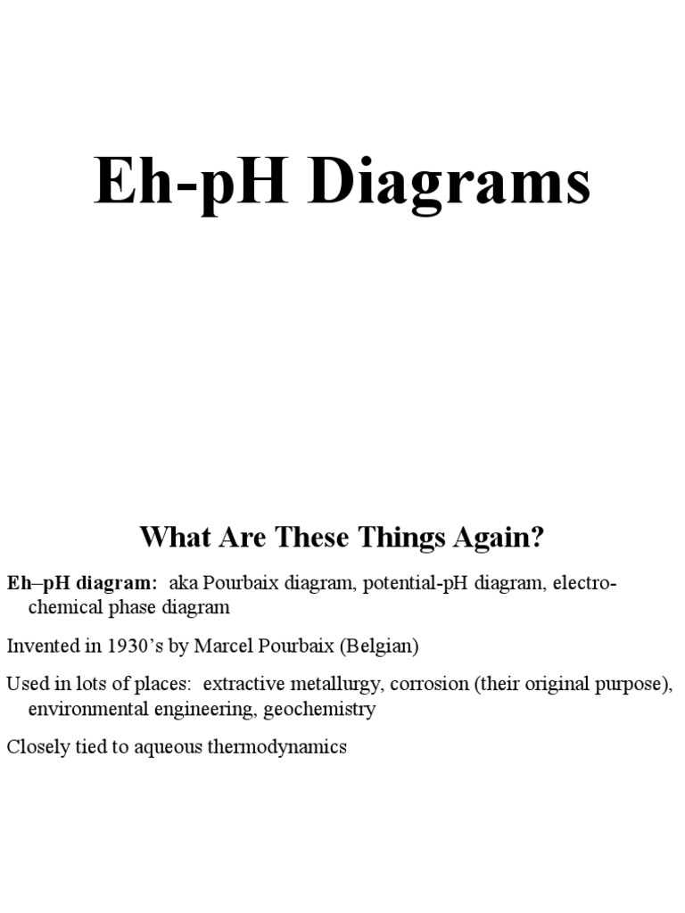 Eh-pH Diagrams Explained | PDF | Ph | Properties Of Water