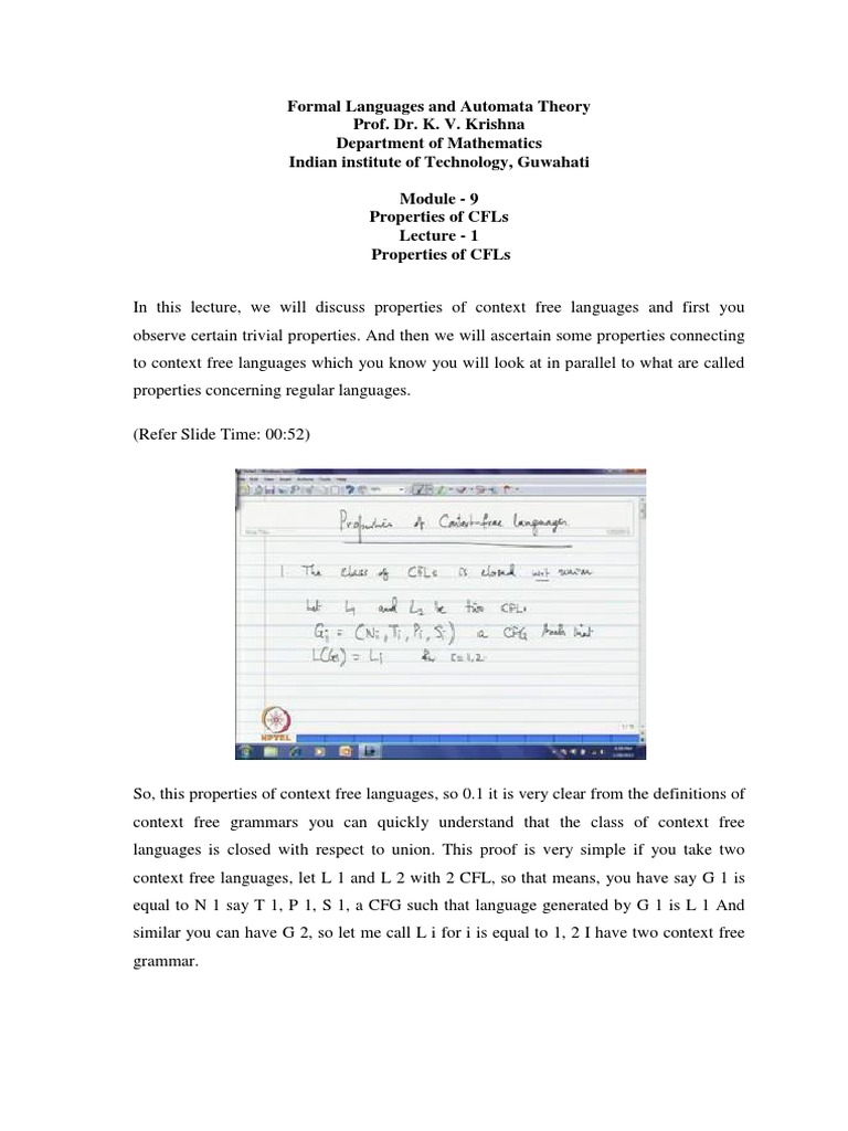 Lec 21 | PDF | String (Computer Science) | Language Mechanics