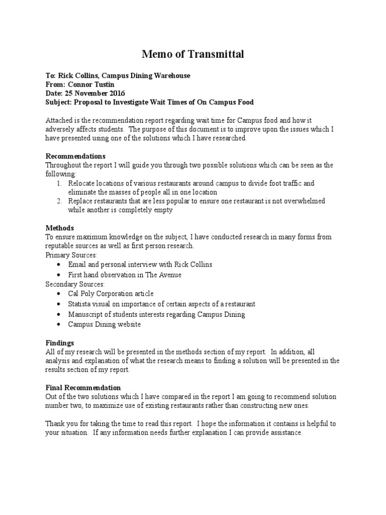 Recommendation Report Final Draft Restaurants Statistics