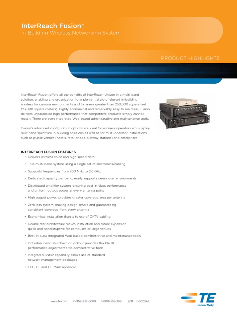 Interreach Fusion®: In-Building Wireless Networking System | PDF ...