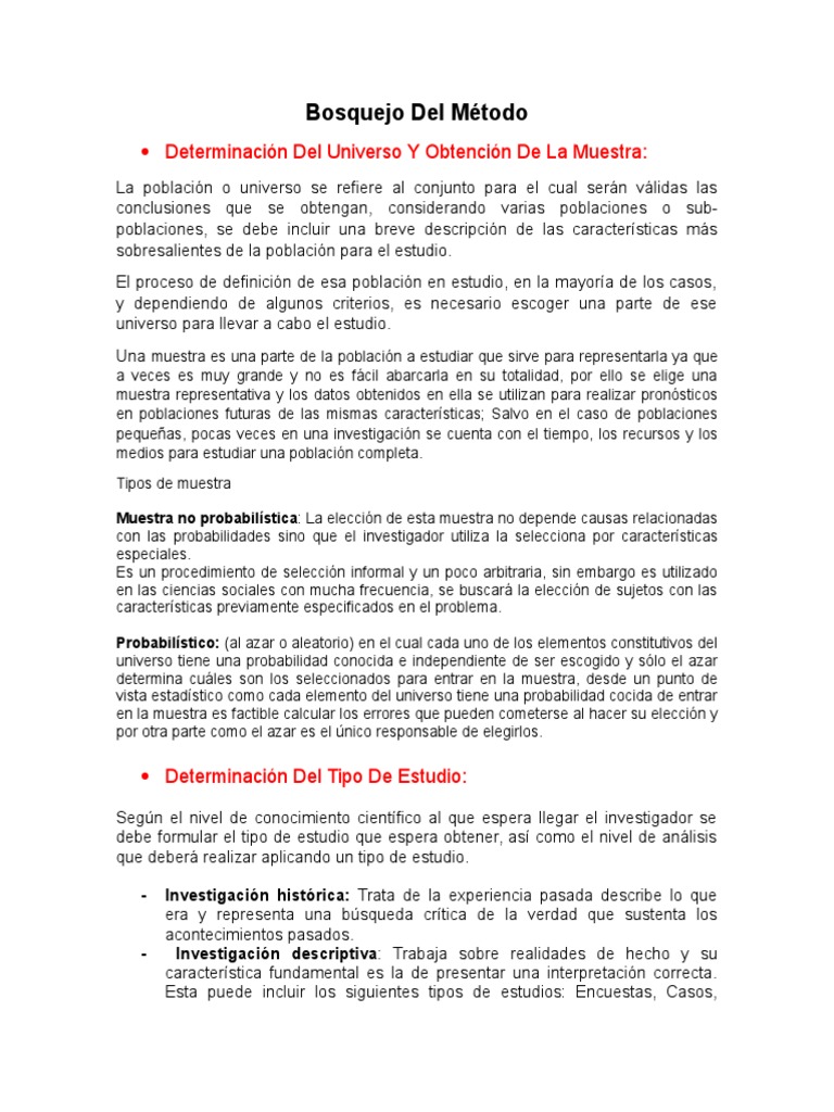 Bosquejo Del Método