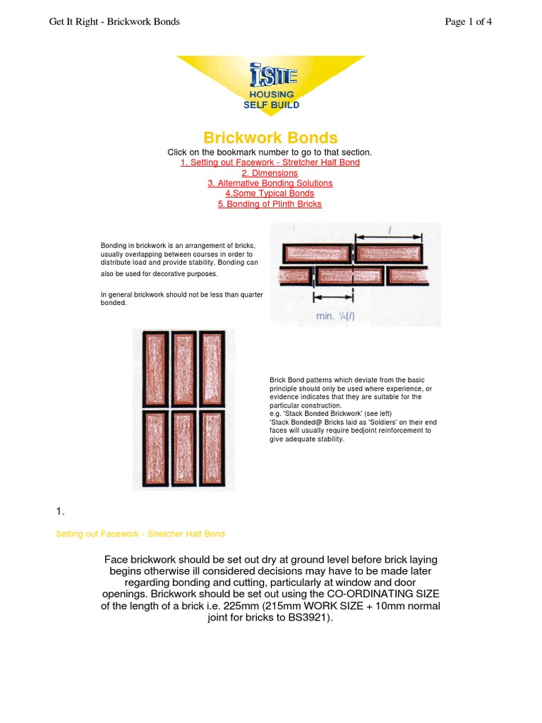 Brickwork Bond Patterns Explained | PDF | Architectural Elements ...