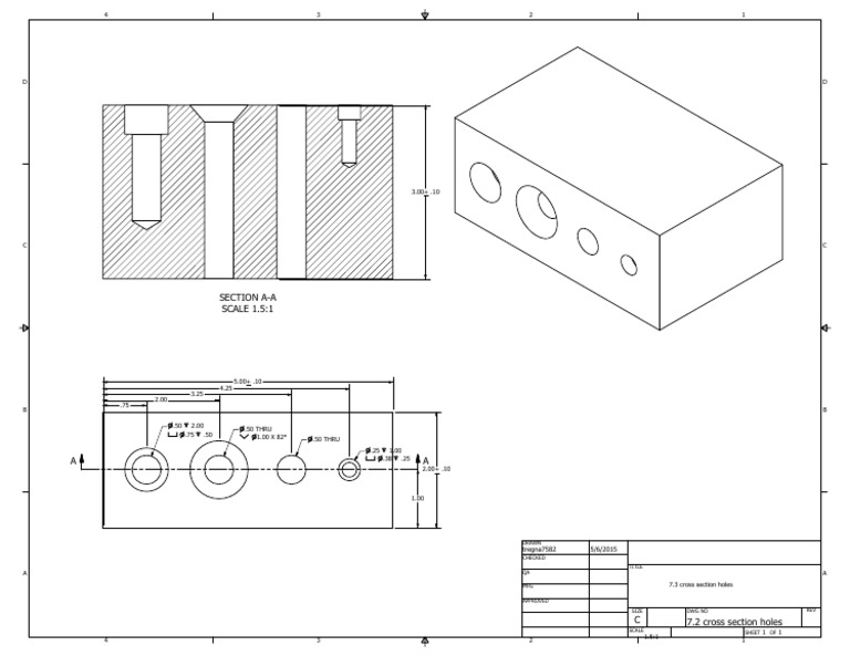 Cross Section Holes Technical Drawing | PDF | Teaching Methods ...