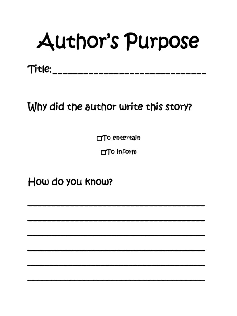 Authors Purpose Graphic Organizer | PDF