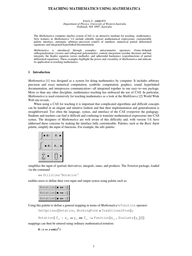 Teaching Mathematics Using Mathematica | PDF | Integral | Numerical Analysis